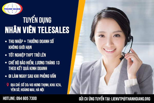 TUYỂN DỤNG NHÂN VIÊN TELESALES